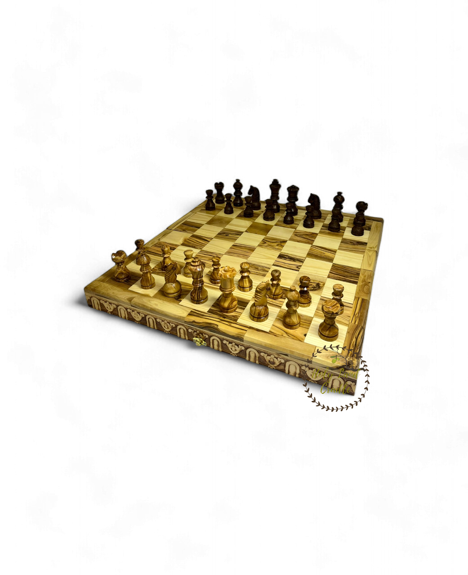 Olive Wood Chess Set | Holy Land Masterpiece – Holy Land Cradle